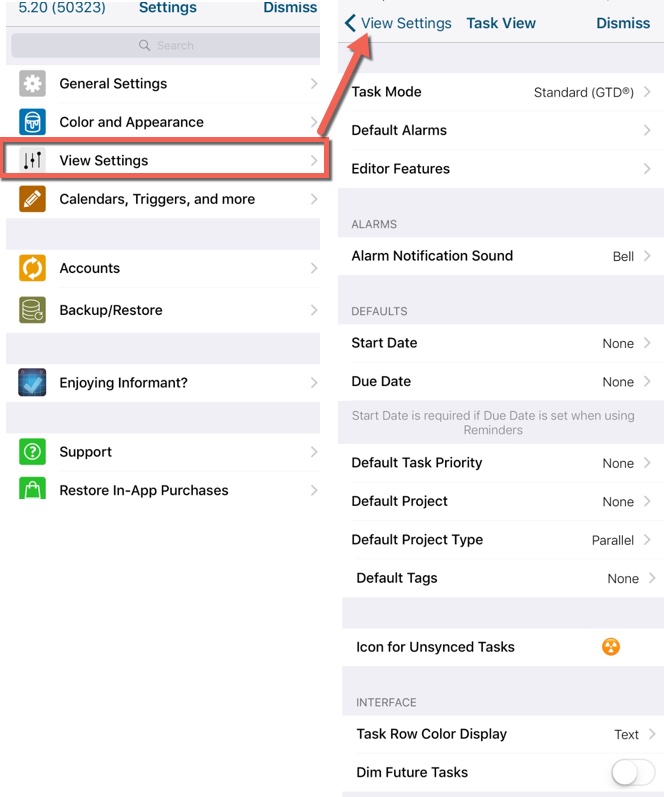 task-view-Settings – Pocket Informant